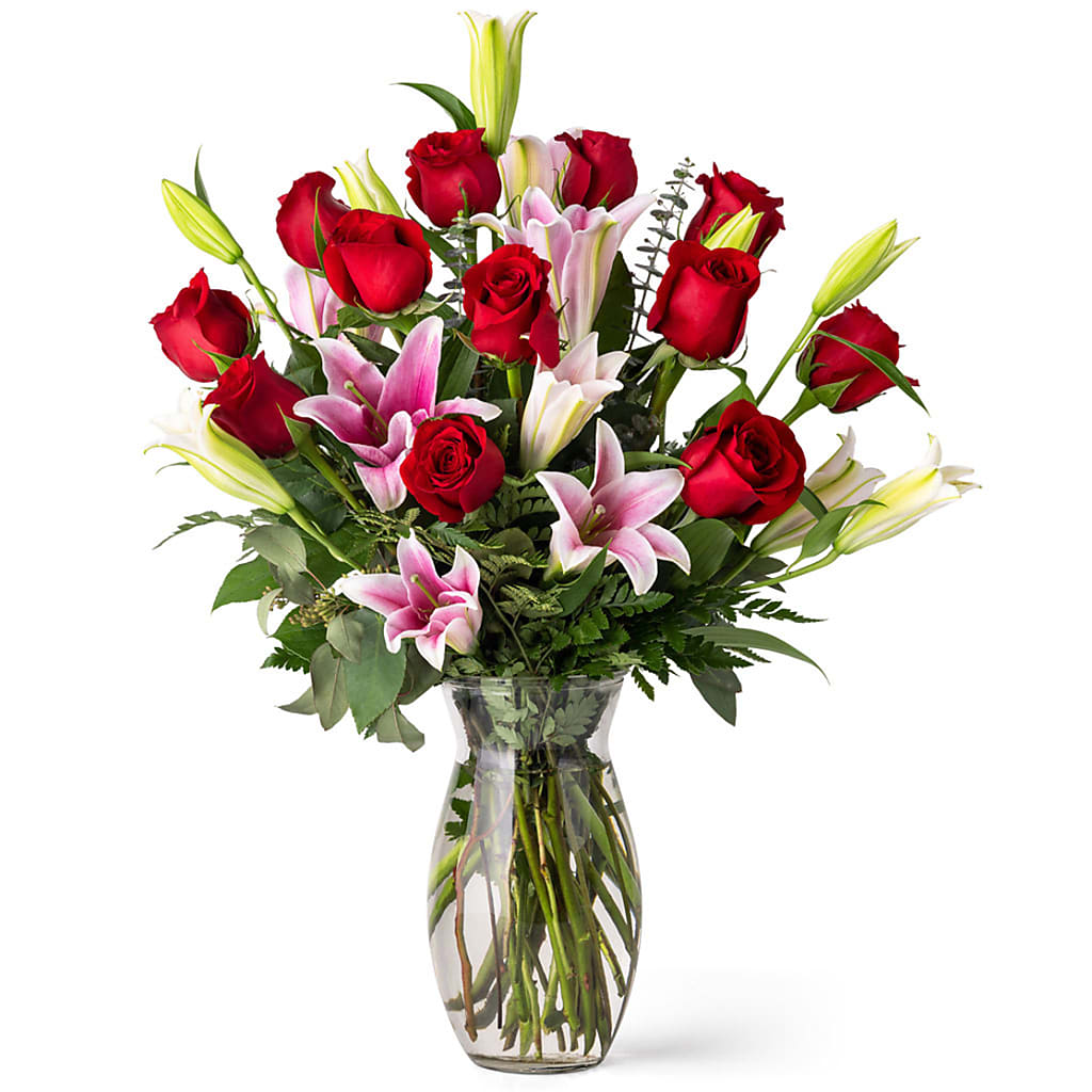 Premium Unforgettable Rose Lilly Red–Safeway Norcal Flowers