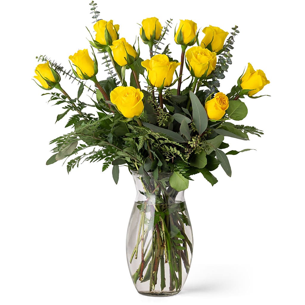 Unforgettable Dozen Rose Yellow–Safeway Norcal Flowers